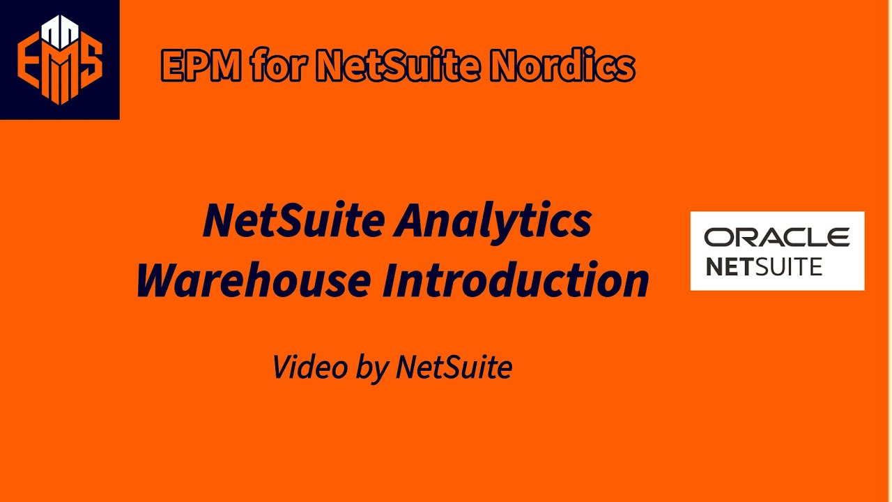 NetSuite Analytics Warehouse Introduction - YouTube