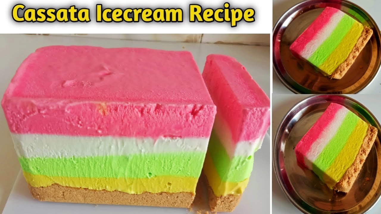 Cassata Ice Cream Recipe | Cassata Ice Cream Cake | Ice Cream Recipe ...