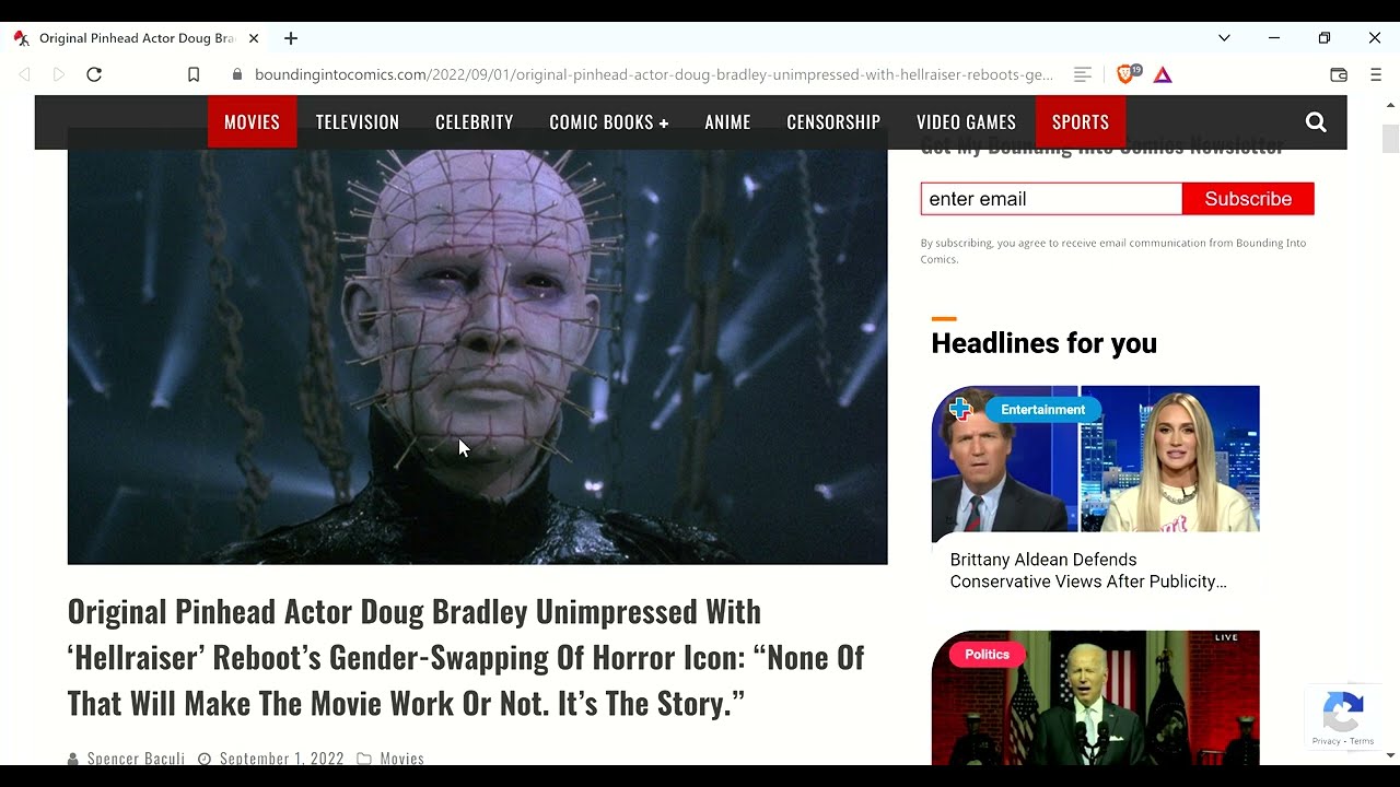 Original Pinhead Actor Doug Bradley Unimpressed With 'Hellraiser ...