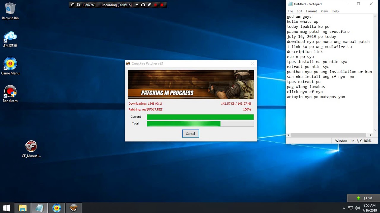 Crossfire Manual Patch July 16, 2019 - YouTube