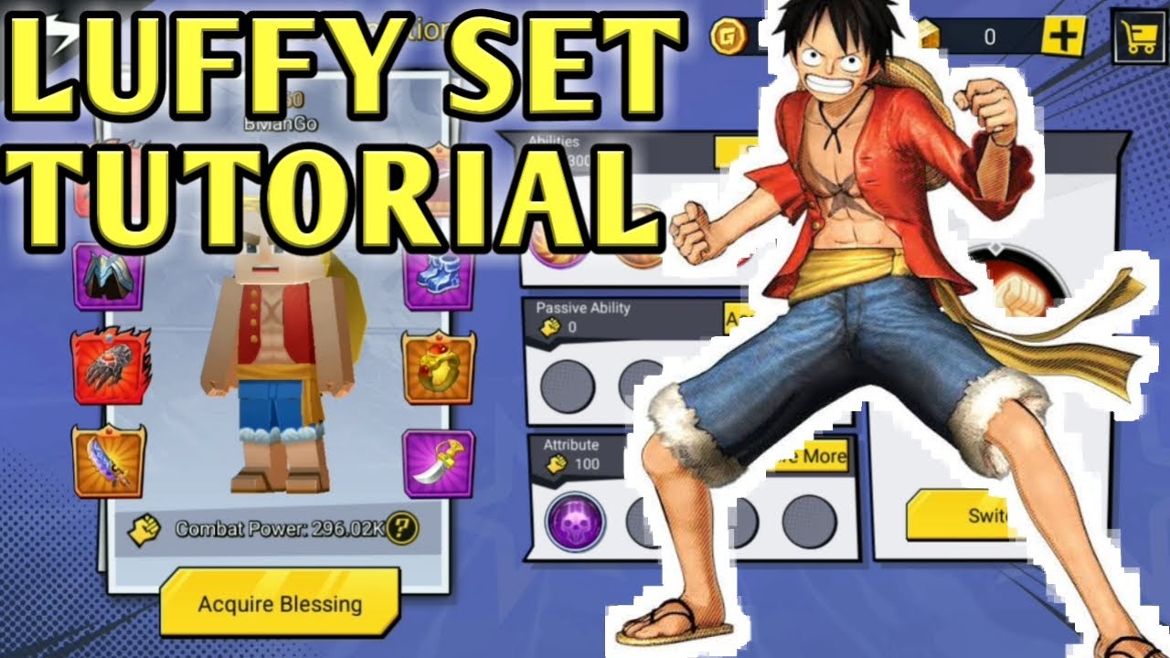 LUFFY SET SHOWCASE/TUTORIAL /ANIME ALLSTAR/ BLOCKMAN GO/ONE PIECE - YouTube