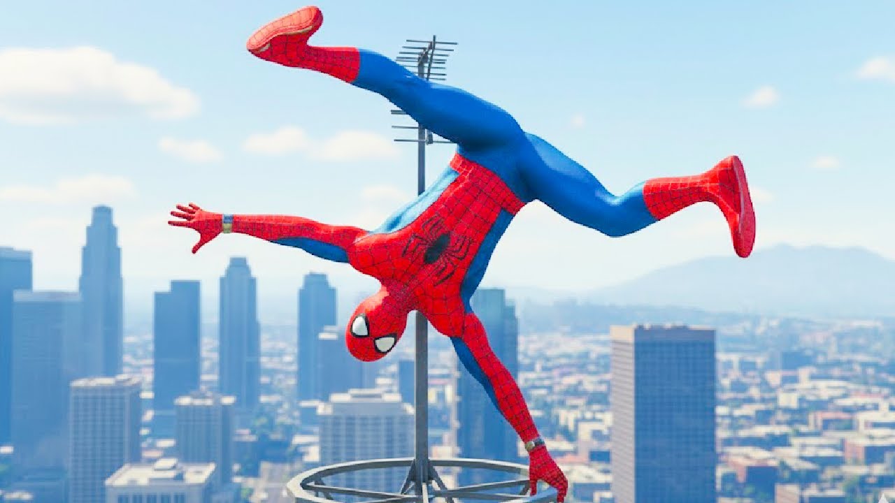 SPIDERMAN EXTREME FALL (GTA 5, Spider-Man Fall) #1 - YouTube