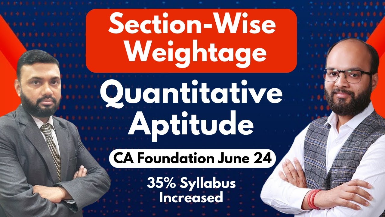 CA Foundation Quantitative Aptitude Sectiownwise Weightage | Maths ...