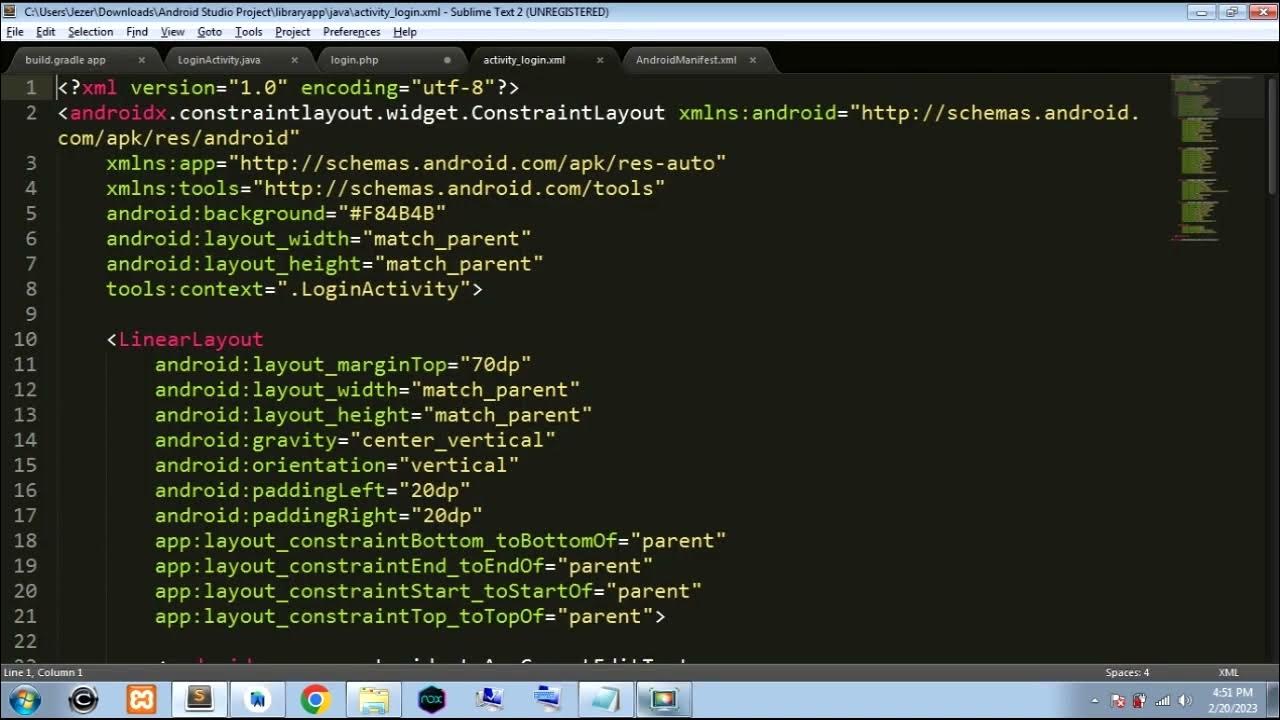 Android Studio PHP-LibraryApp-Login-Part 1-2023 - YouTube