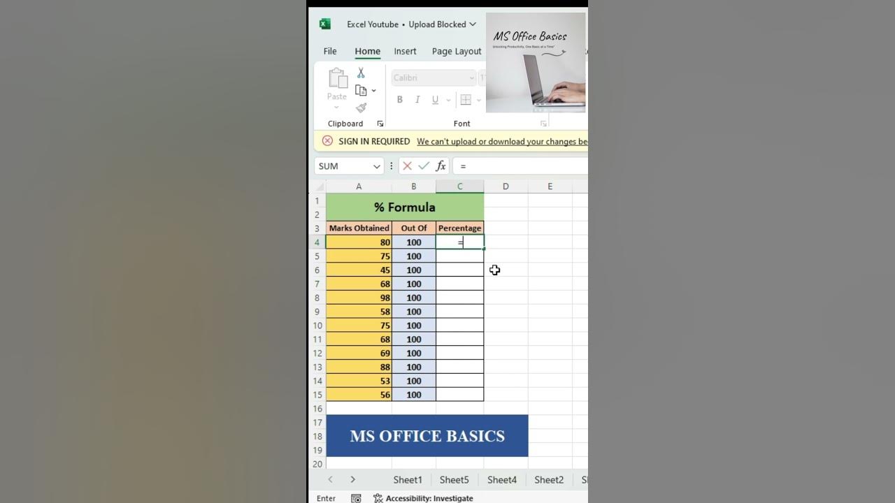 How to calculate Percentage in Excel #msoffice #smartphone #excel #computer #exceltech # ...