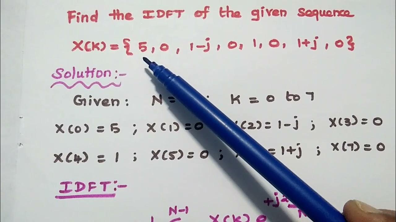 IDFT - Problems solved in Inverse Discrete Fourier Transform - YouTube