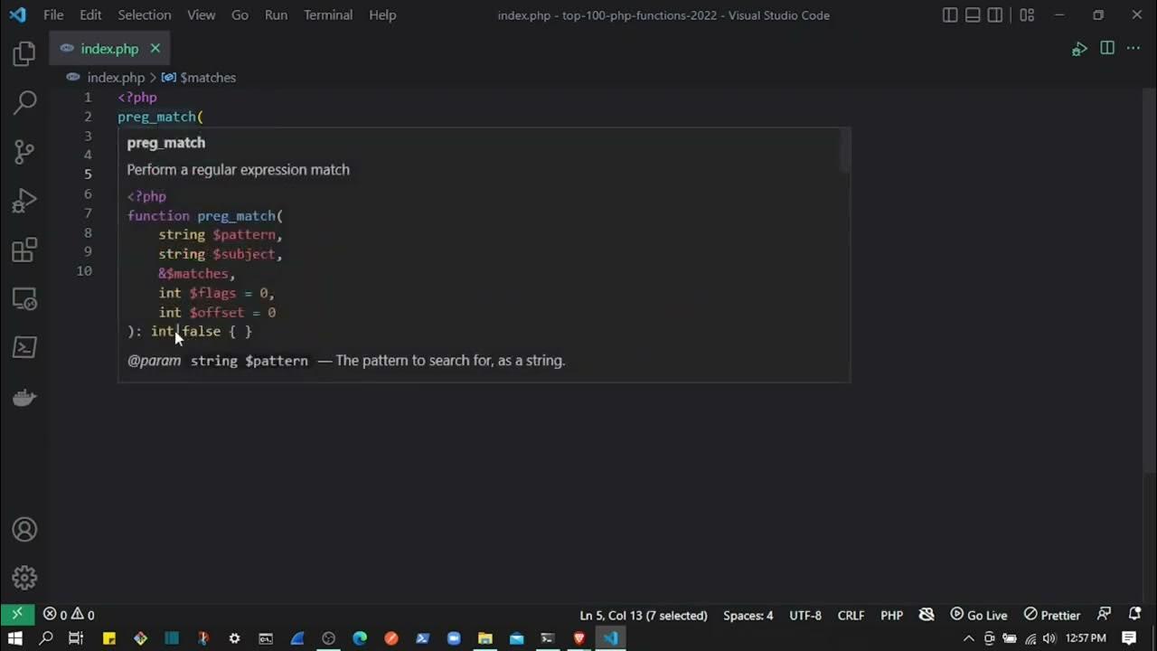 preg_match #21 // Top 100 php function used in 2022 #shorts - YouTube