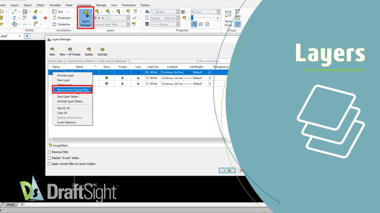 Remove Layer(s) from Layer Group Filter(s) - YouTube