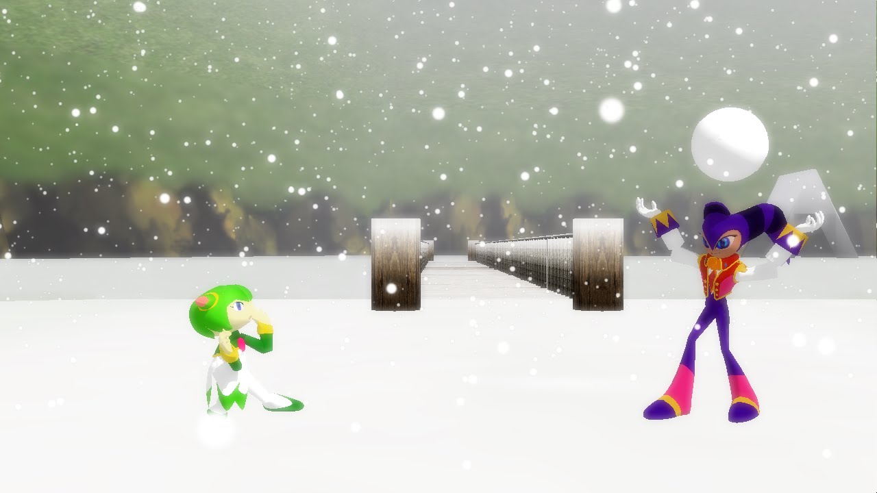 (MMD) Cosmo and NiGHTS - Snow ball fight - YouTube