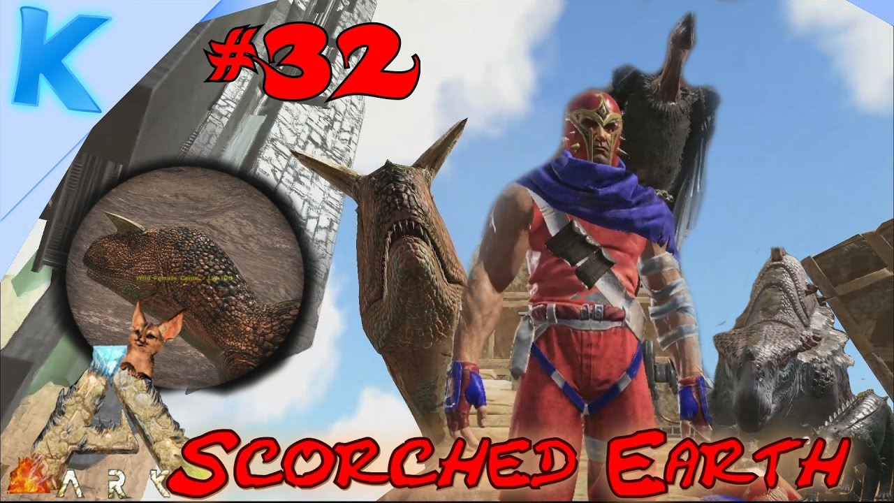 Ark - Scorched Earth - Ep32- Dikke Carno temmen! Kapro vrouwtje en 120 ...