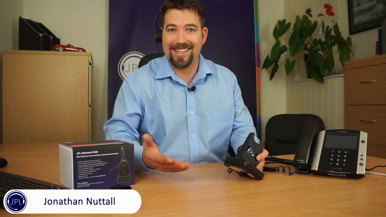 JPL-Element-X500 DECT Headset connecting to Desk Phone - YouTube