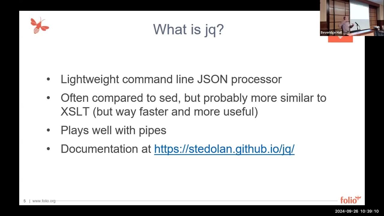 Simplifying FOLIO work with jq - YouTube