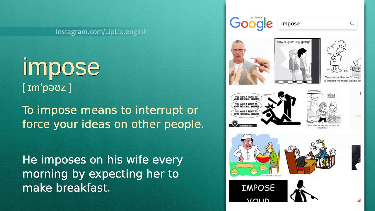 Impose : C1 level english vocabulary lesson, www.LipLix.com - YouTube