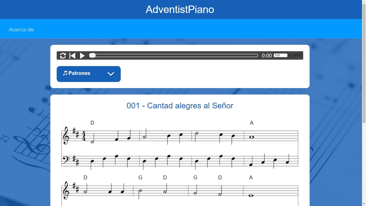 Acordes y partituras para piano de himnos del Himnario Adventista ...