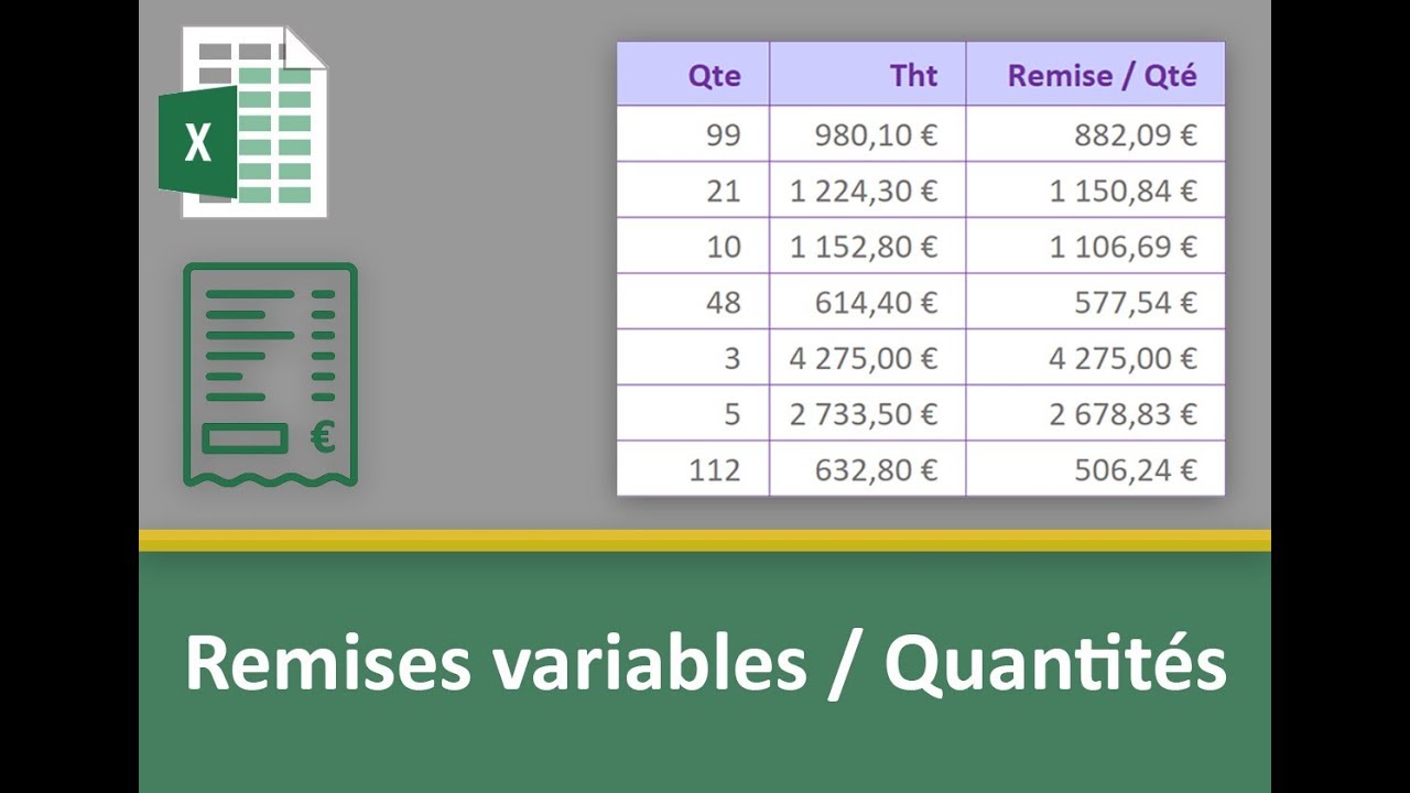 Taux de remises variables selon la quantité achetée - YouTube