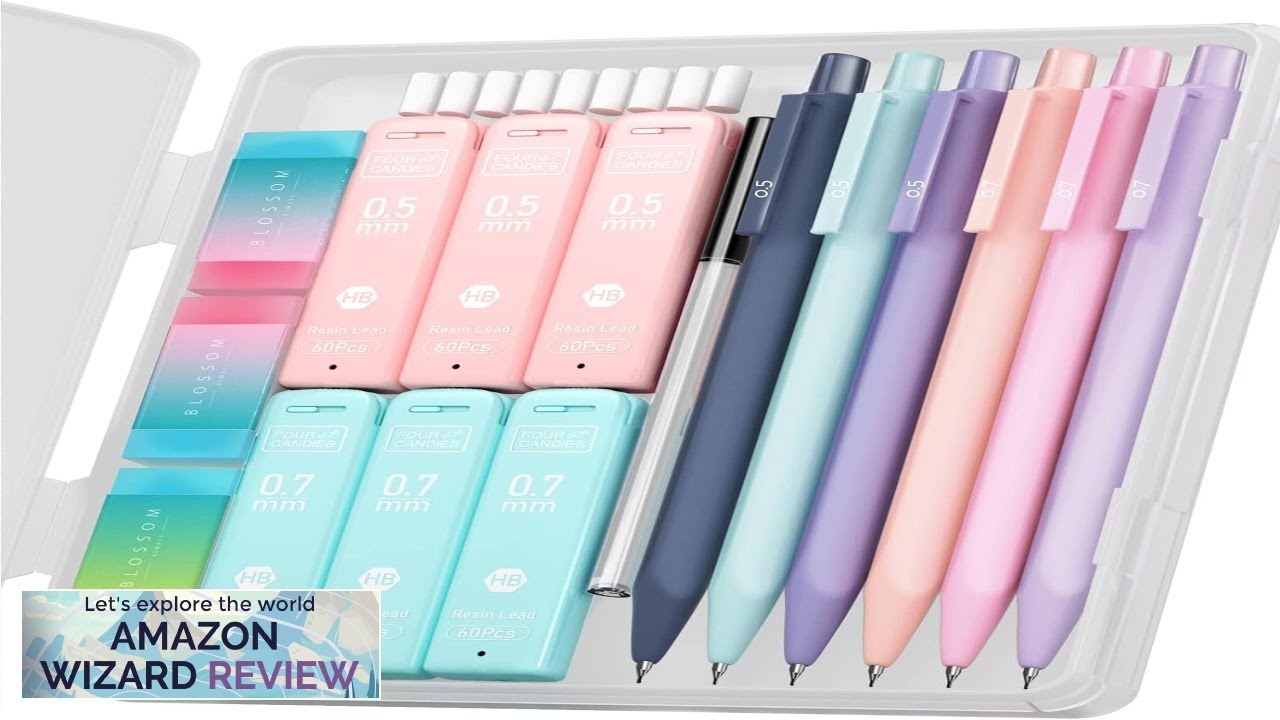 Four Candies Cute Mechanical Pencil Set 6PCS Pastel Mechanical Pencils ...