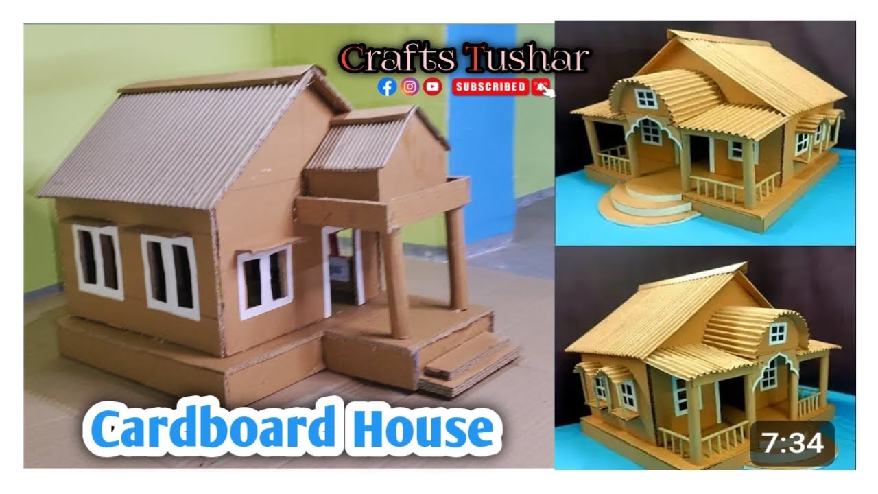 Amazing Cardboard House 🏠 Crafts//Easy Hand Made House 🏡//#craftshouse# ...
