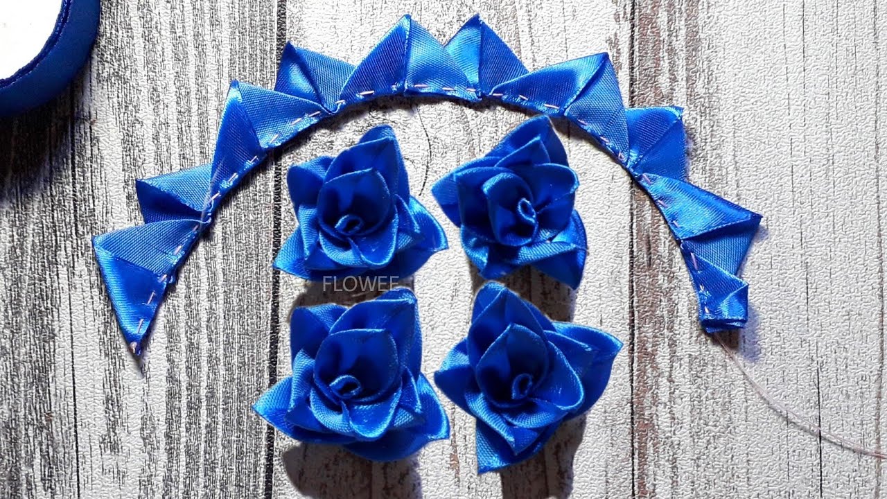 Whole Ribbon Rose - Ribbon Flowers - How to make an easy ribbon rose ...