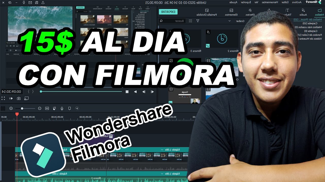 COMO GANAR 15$ Editando Videos en FILMORA - YouTube