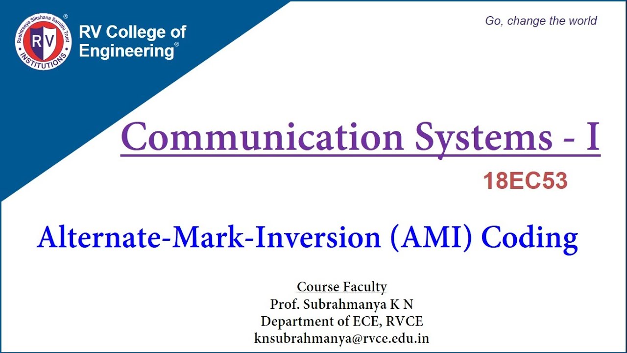 Communication Systems - 1 [Alternate-Mark-Inversion Signalling] - YouTube