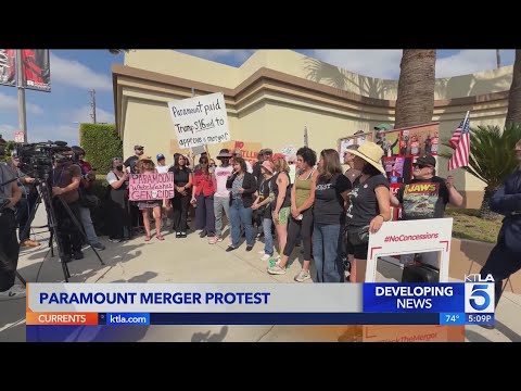 Hollywood workers protest Paramount-Warner Bros. settlement