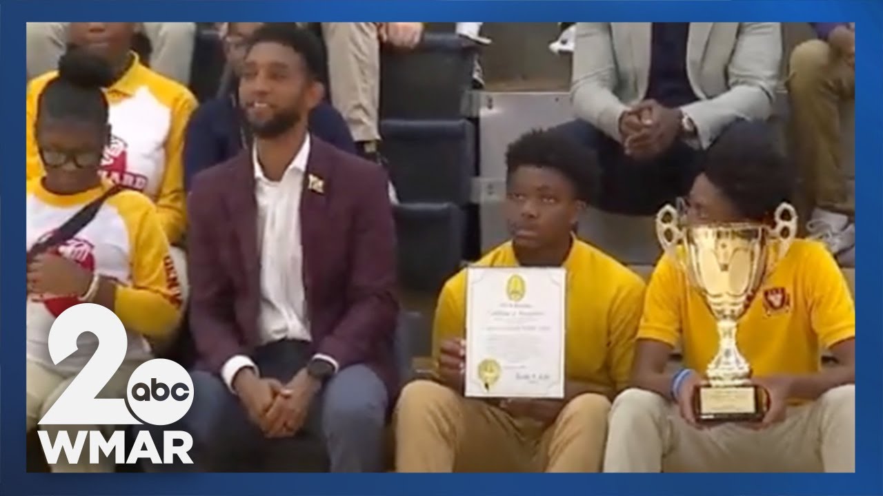 Vanguard Middle wins attendance trophy - YouTube