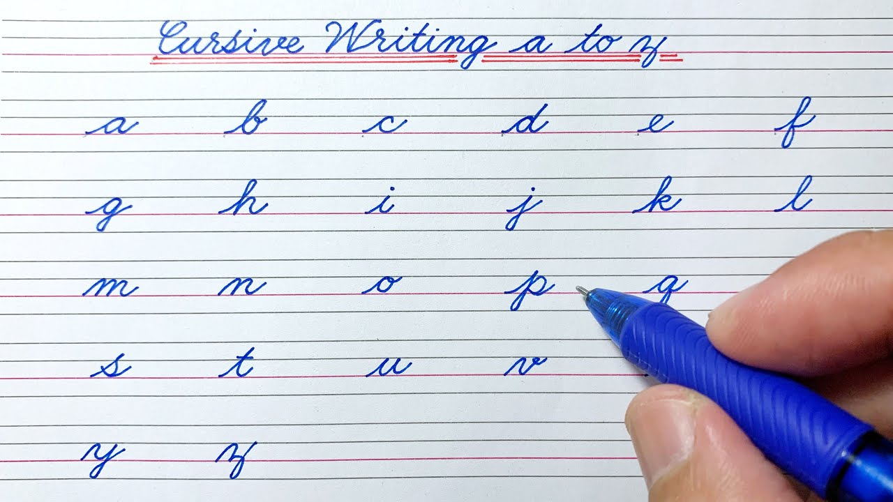 Cursive writing a to z | Cursive abcd | Cursive handwriting practice ...
