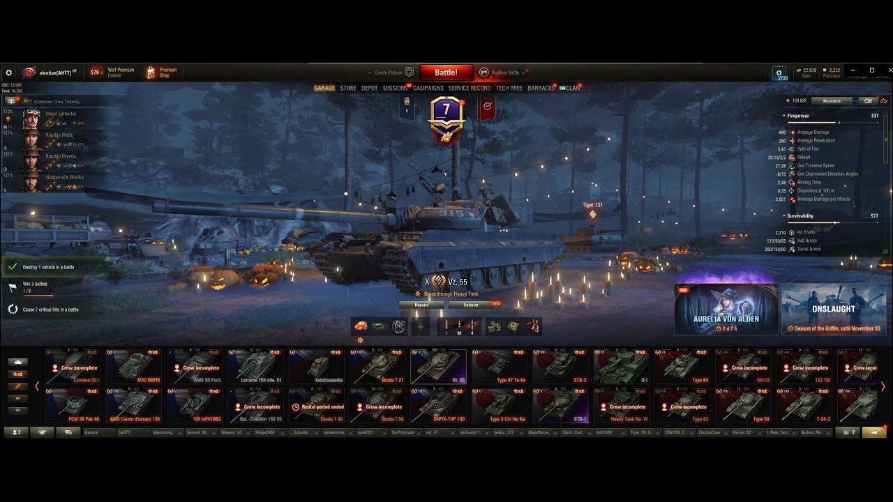 WOT tier 10 Czech Heavy Tank Vz. 55 daily play VIII 坦克世界（战车世界） - YouTube