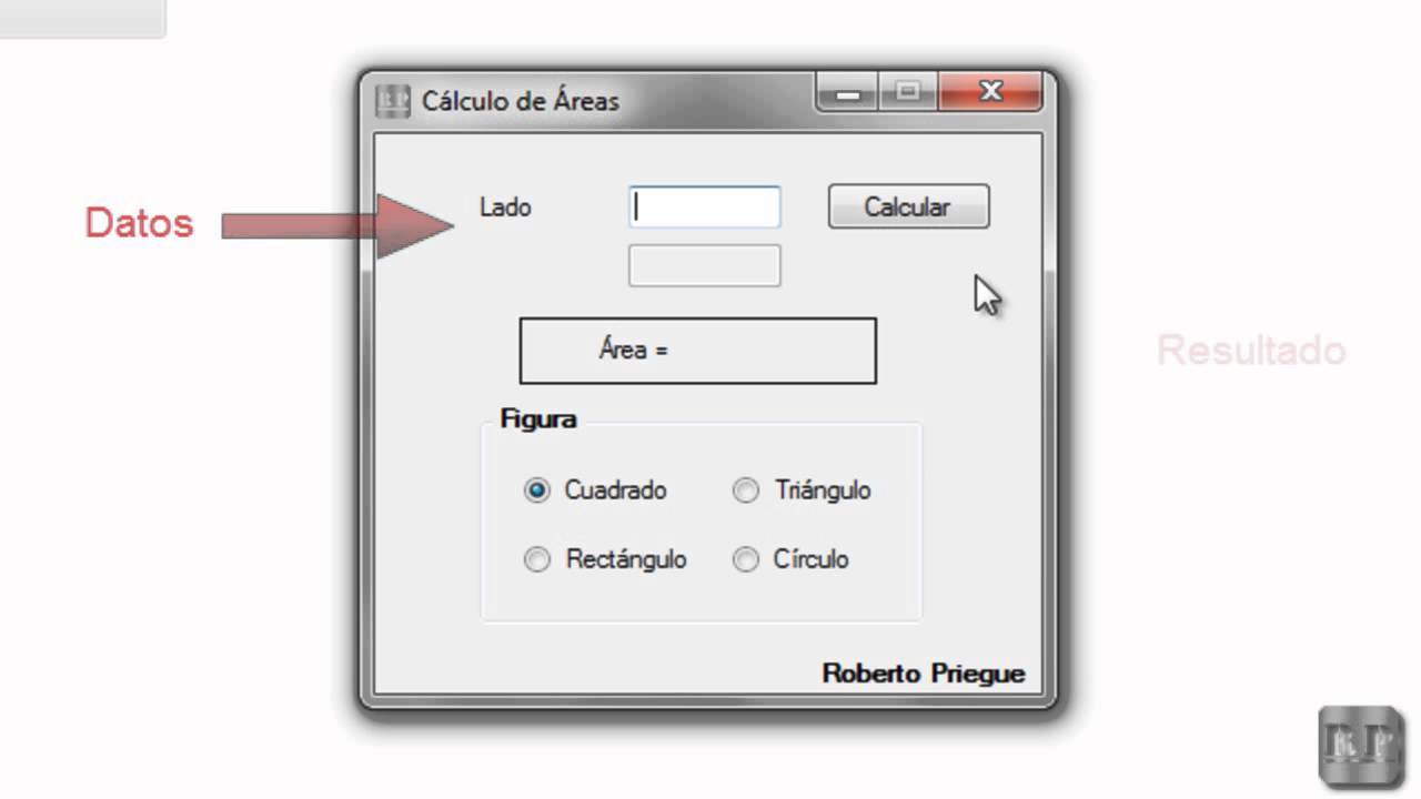 Visual Basic Ejercicio: Cálculo de Áreas - YouTube