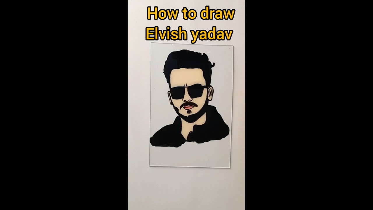 How to draw elvish Yadav || elvish yadav drawing in glass easy way ...