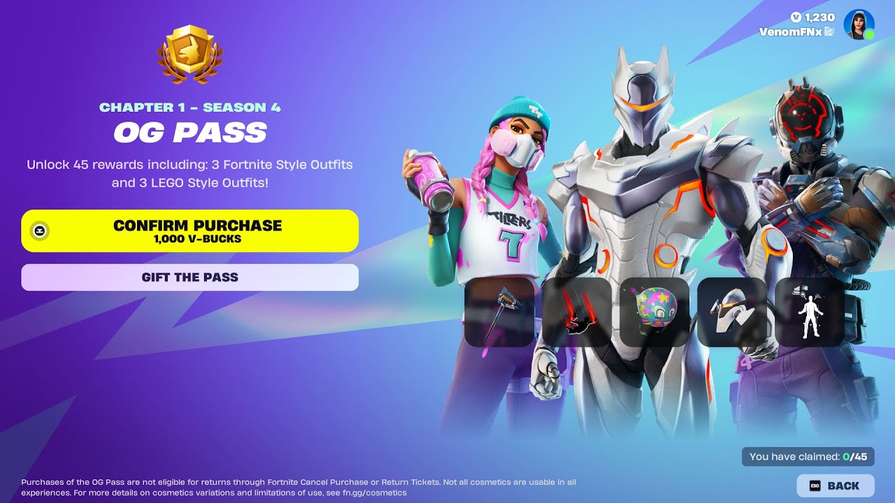 NEW FORTNITE OG CHAPTER 1 SEASON 04 BATTLE PASS SHOWCASE! - YouTube