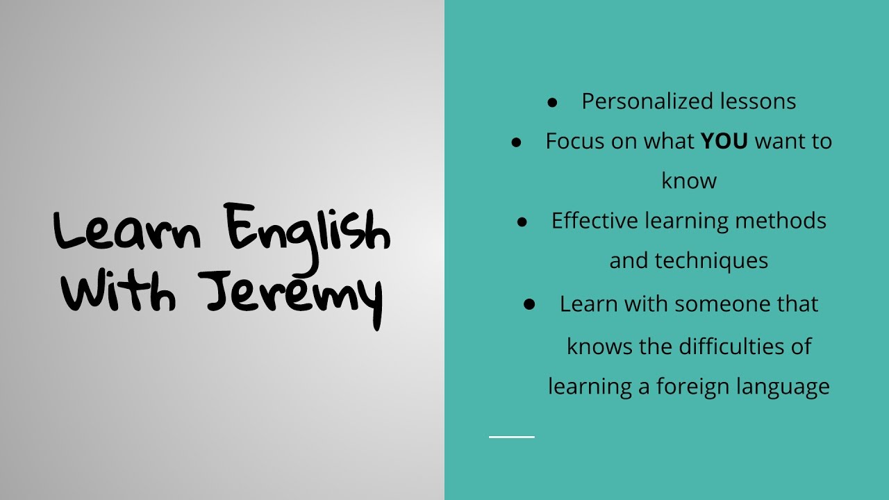 Learn English With Jeremy - YouTube