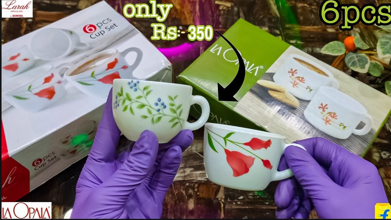 Laopala And Borosil premium cup set(6pce)unboxing and review - YouTube