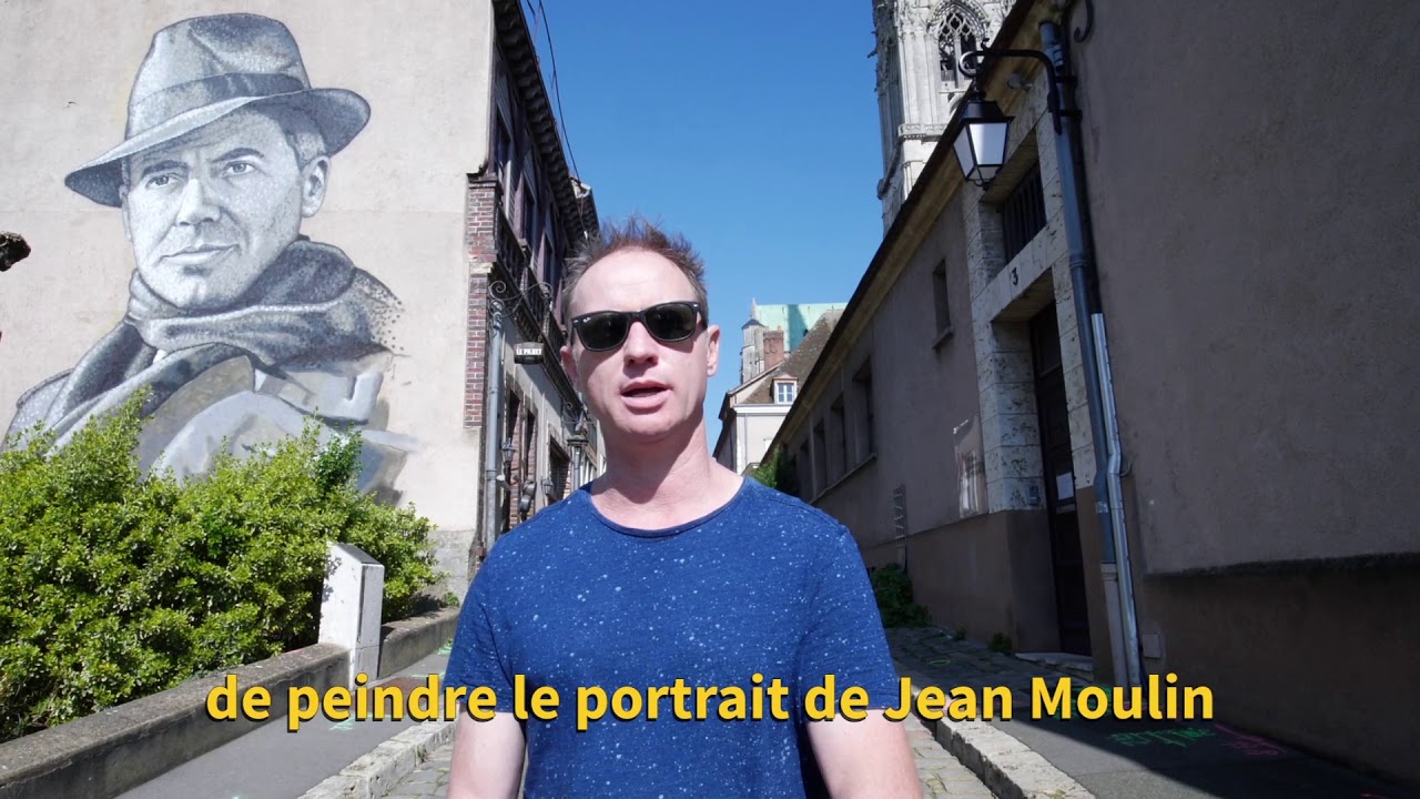 Street-art à Chartres : Portrait de Jean Moulin - YouTube