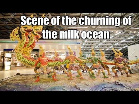 scene of the churning of the milk ocean-at thailand - YouTube