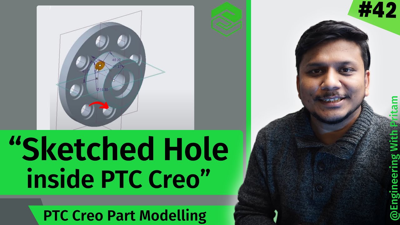 PTC Creo Parametric Full Course Create Sketched Hole inside PTC Creo ...