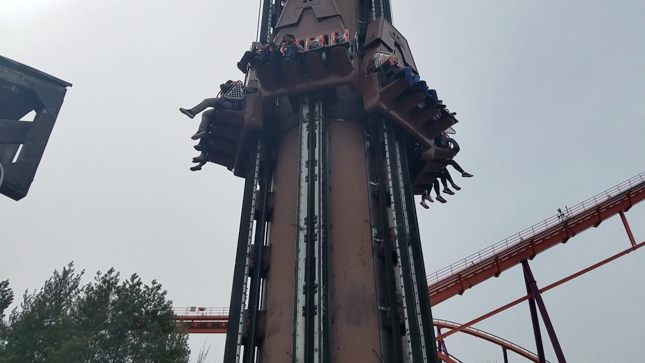 GIANT DROP SIX FLAGS GREAT AMERICA 4/21/18 OPENING WEEKEND - YouTube