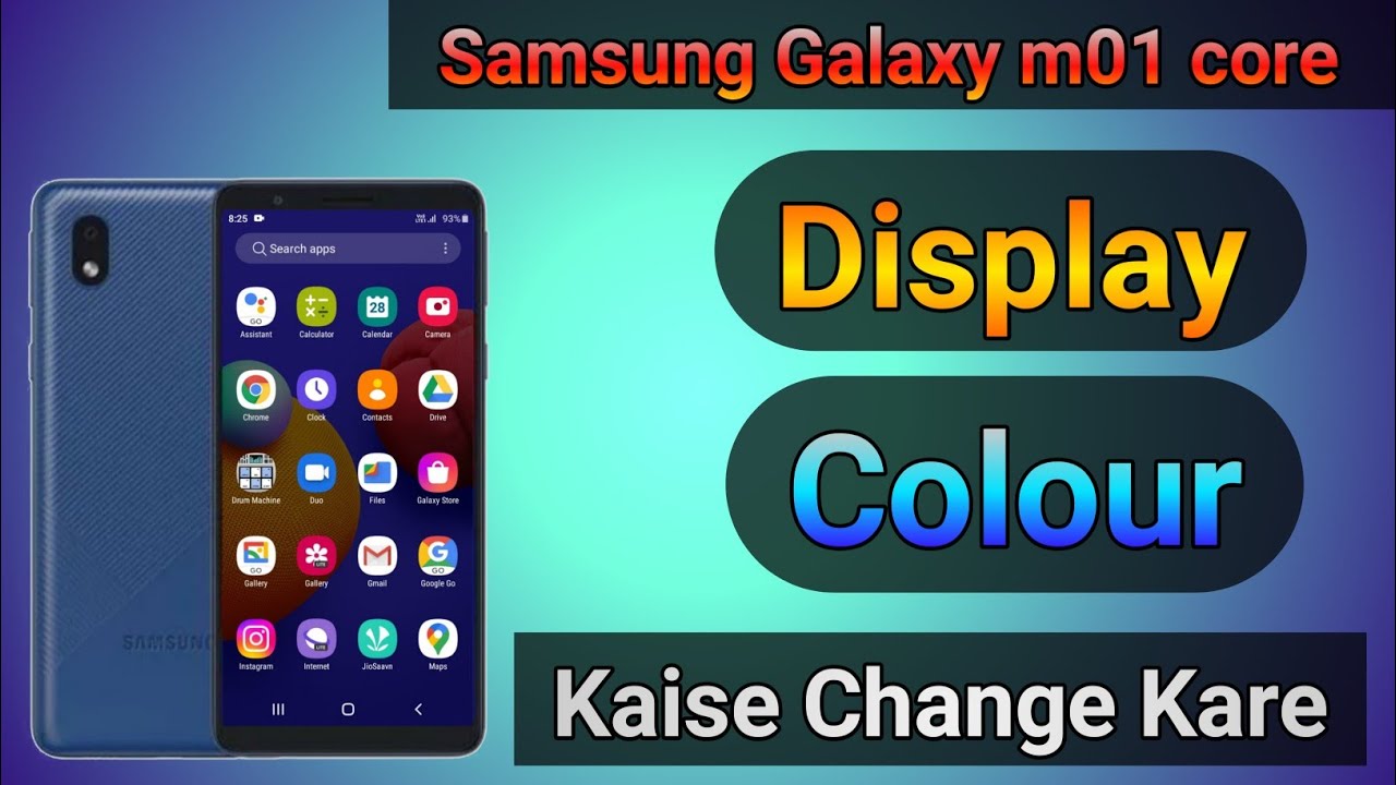 Samsung Galaxy m01 core display colour Kaise change Kare - YouTube