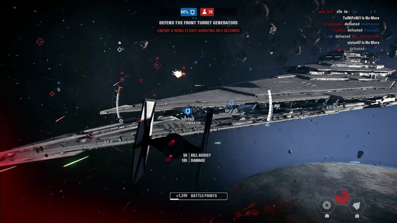 Star Wars Battlefront 2 Starfighter Assault defending a First Order ...