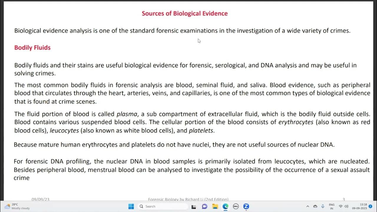 (Forensic Biology) Serology Identification of Various types of ...