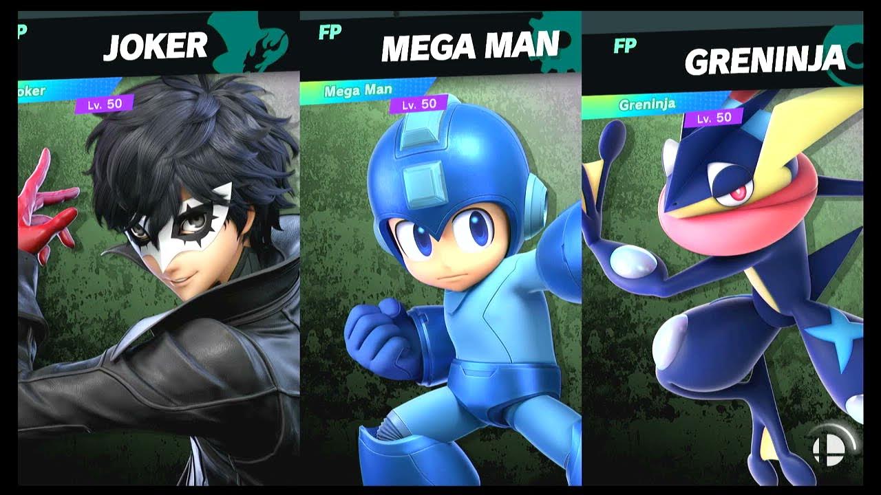 Super Smash Bros Ultimate Amiibo Fights – 11pm Finals Joker vs Mega Man vs Greninja - YouTube
