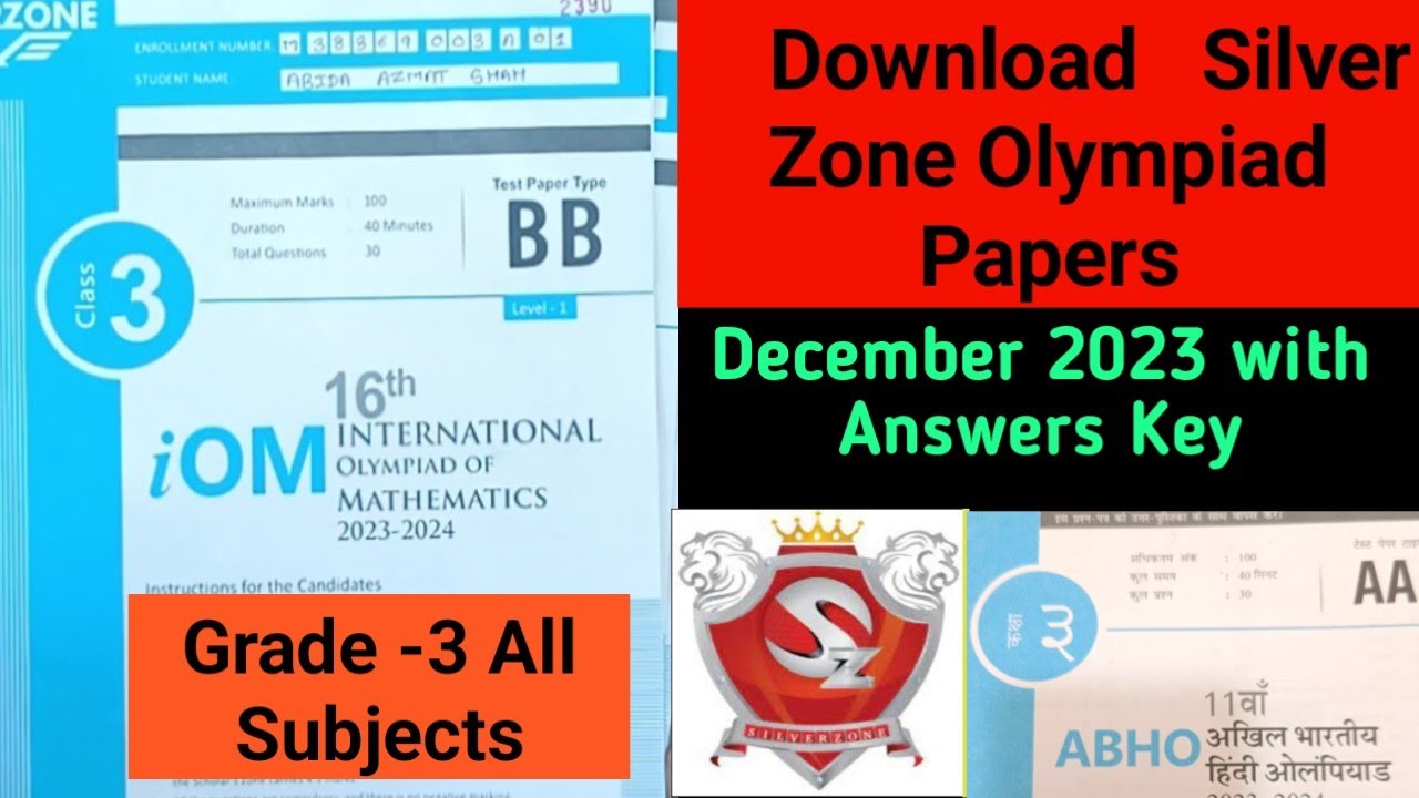 How to Download Class 3 Silver Zone Olympiad Exam papers for All ...