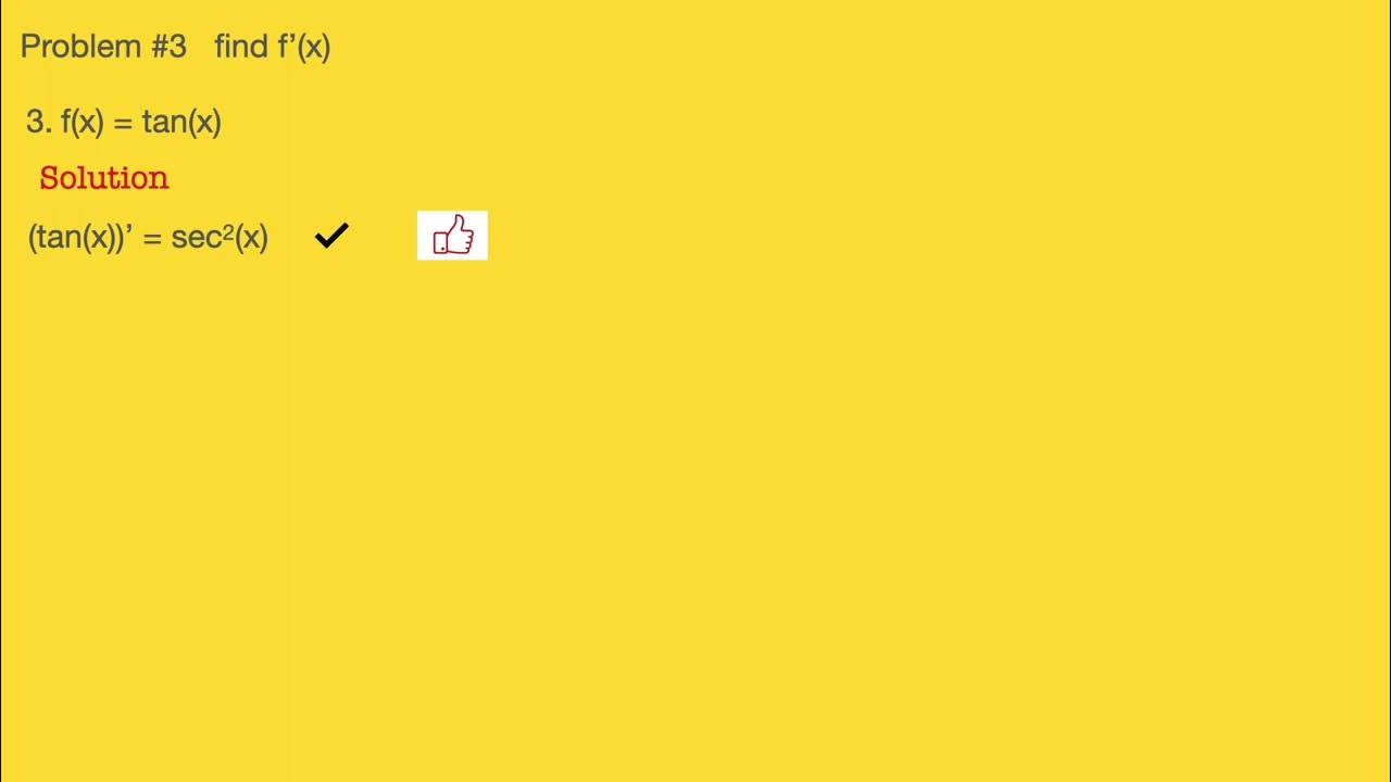 differentiating the basic trigonometric functions - YouTube