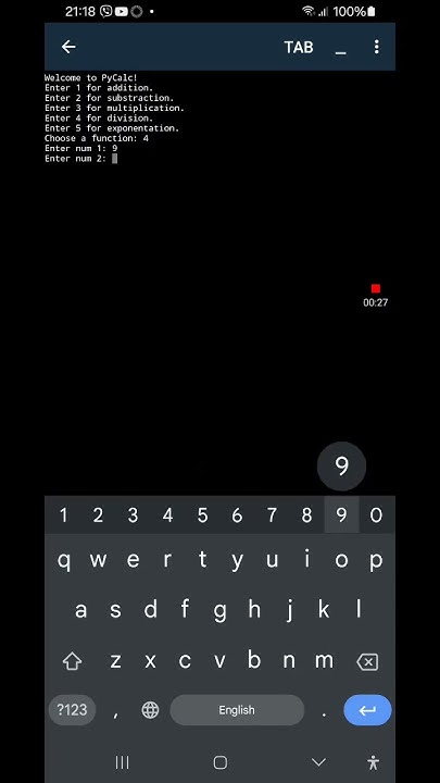 Calculator in Pydroid 3 (Python for Android) #shorts #python #pydroid3 #android #calculator # ...