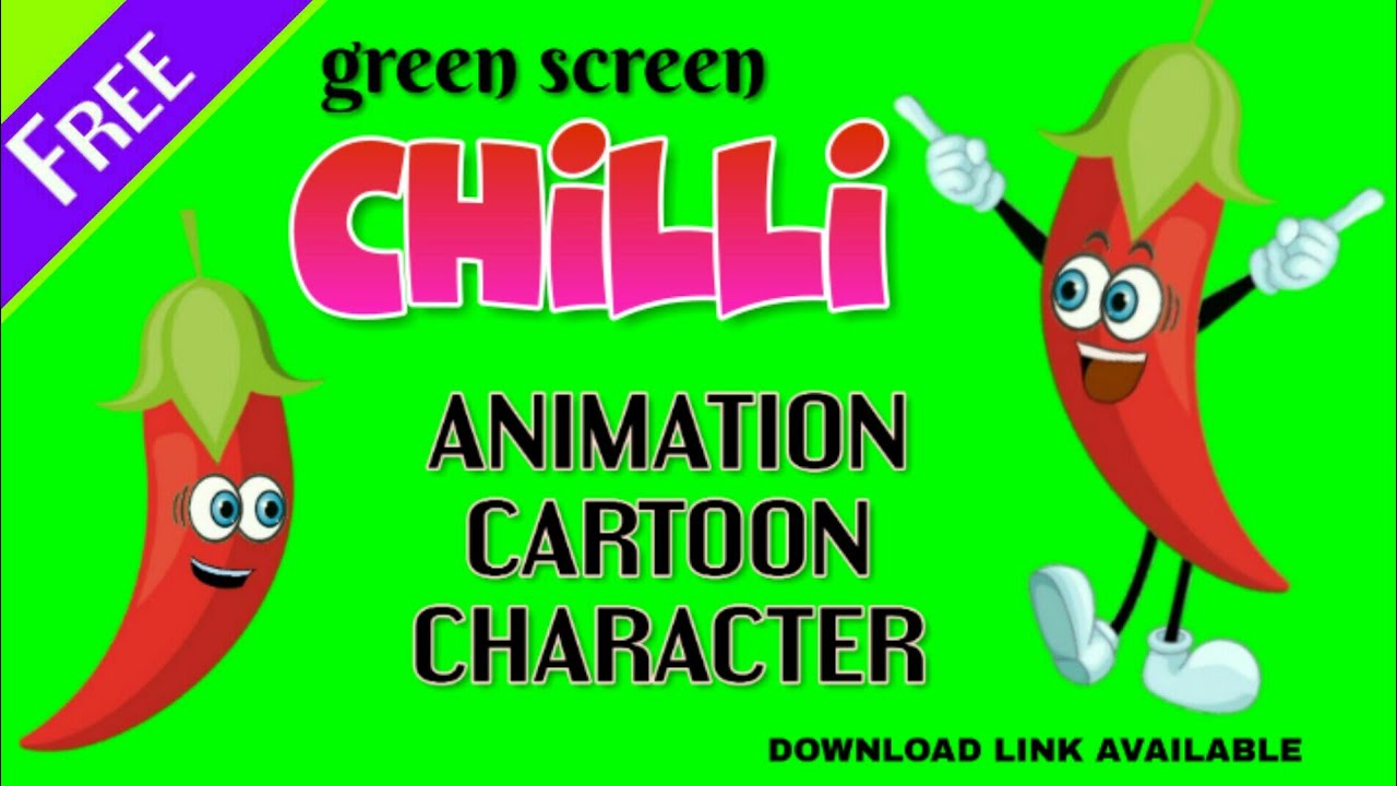 Red Chilli लाल मिर्च green screen video cartoon animation charachar ...
