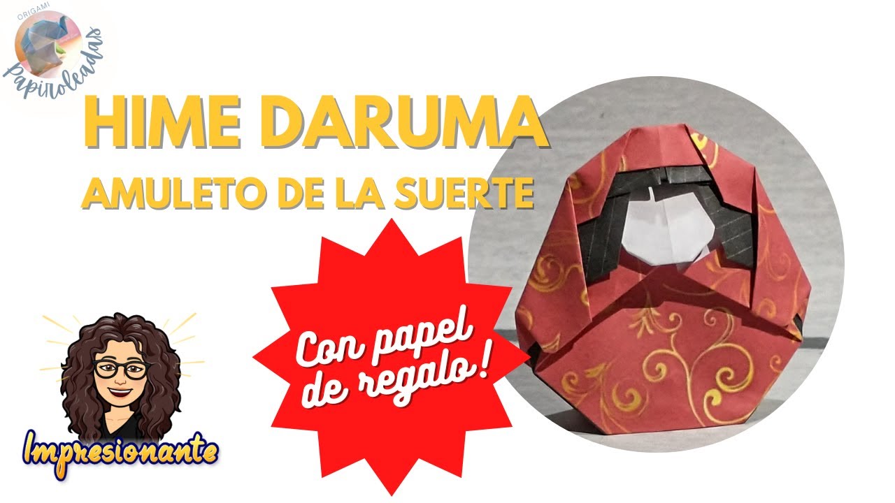 ATRAE LA BUENA SUERTE! 🍀🍀 - HIME DARUMA DE ORIGAMI PASO A PASO - YouTube