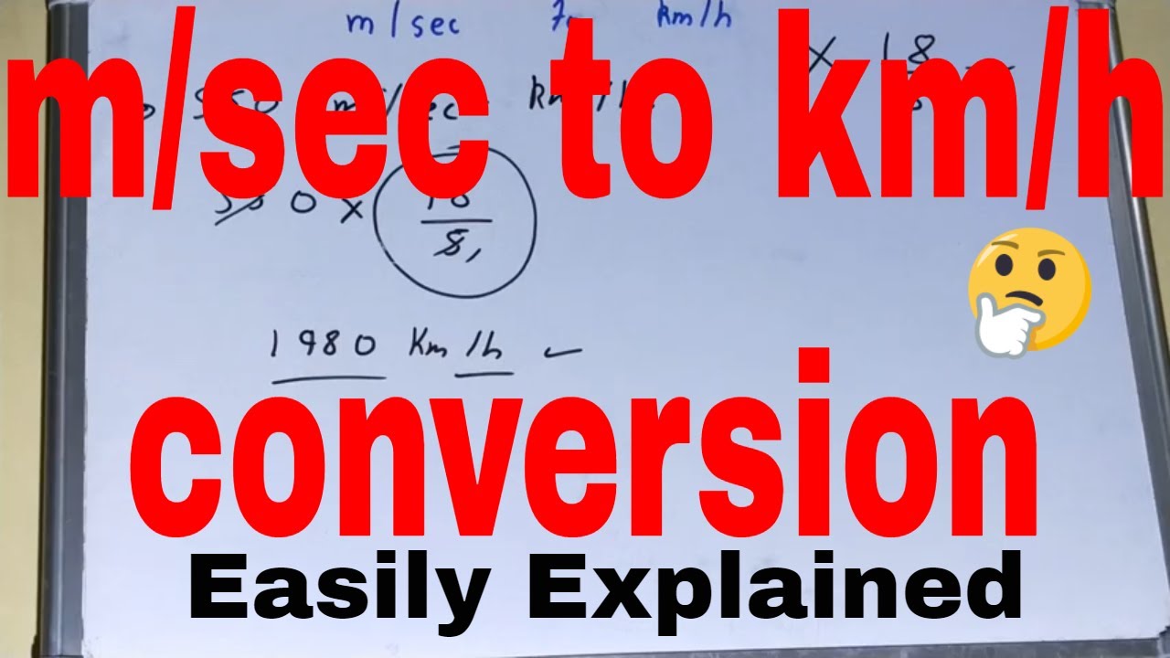 How To Convert M s To Km h convert M sec To Km hr Meter Per Second To