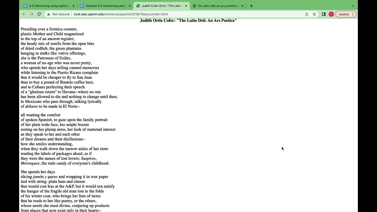 THE LATIN DELI: An Ars Poetica by Judith Ortiz Cofer - YouTube