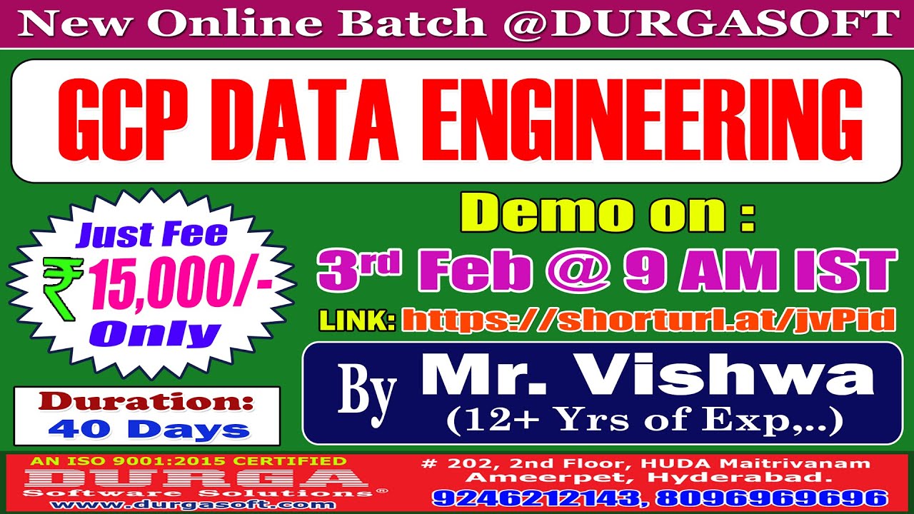Gcp Data Engineering Online Training Durgasoft Youtube