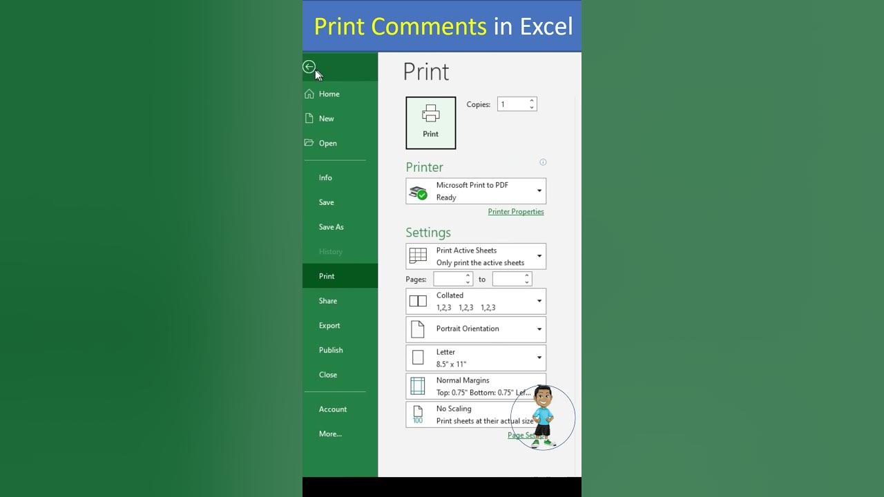 Excel Job Interview Questions Print Comments In Excel Excel Exceltips